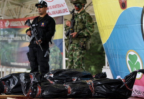 Colombian Soldiers Stand Next Bodies Revolutionary Editorial Stock ...