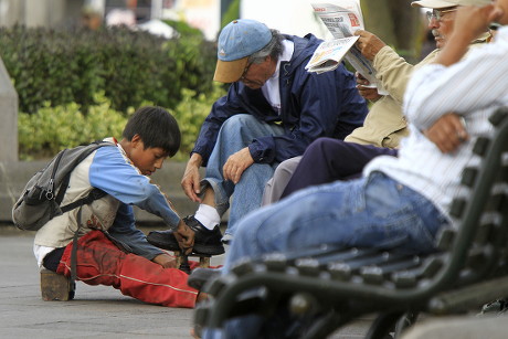 Shoe Shine Boy Works Street On Editorial Stock Photo - Stock Image ...