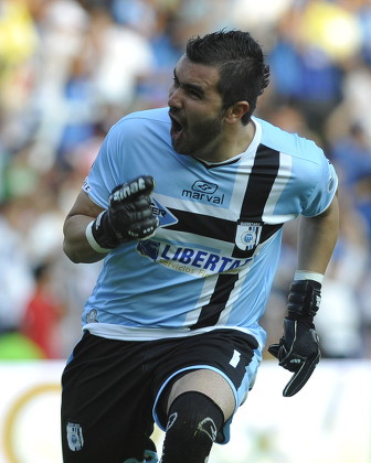 Gallos Blancos Goalkeeper Liborio Sanchez Celebrates Editorial Stock ...