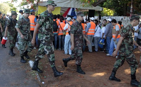 Paraguayan Soldiers Arrive Deployment Fight Against Editorial Stock ...