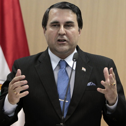 Paraguayan President Federico Franco Speaks During Editorial Stock ...