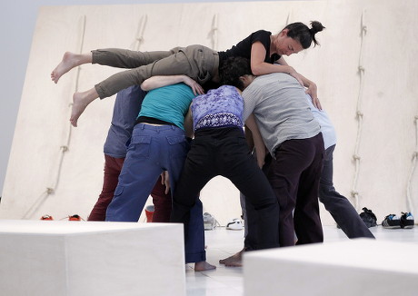 Group Dancers Perform Dance Piece Huddle Editorial Stock Photo - Stock ...