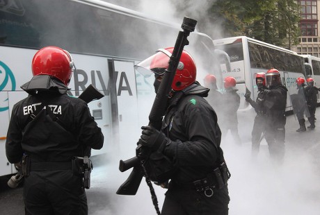 Members Basque Ertzaintza Police Prepare Face Editorial Stock Photo ...