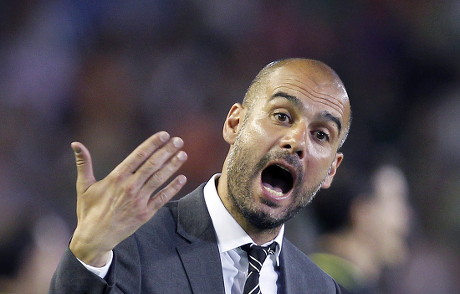 Fc Coach Pep Guardiola Reacts During Editorial Stock Photo - Stock ...