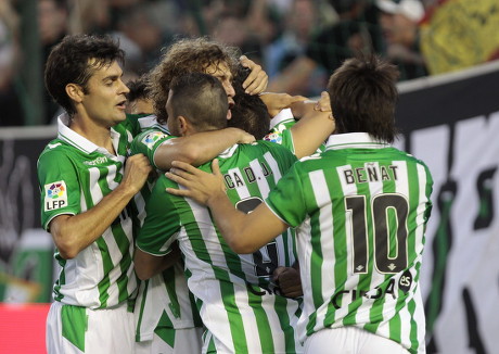 Real Betis Players Jubilate Goal Scored Editorial Stock Photo - Stock ...