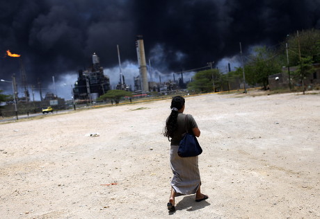 Woman Walks Near Refinery Amuay That Editorial Stock Photo - Stock ...