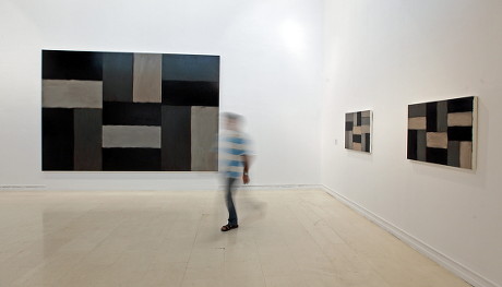 Man Looks Several Paintings By Us Editorial Stock Photo - Stock Image ...