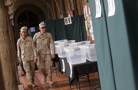 Two Chilean Soldiers Walk Polling Station Editorial Stock Photo - Stock ...