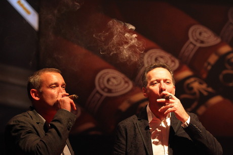 Two Men Smoke Cigars Final Gala Editorial Stock Photo - Stock Image ...