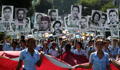Cuban Students Hold Photograps Victims They Editorial Stock Photo ...