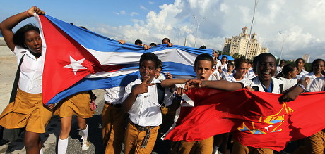Cuban Students Hold Photograps Victims They Editorial Stock Photo ...