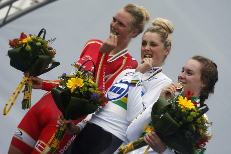 Australian Cyclist Macey Stewart C Celebrates Editorial Stock Photo ...