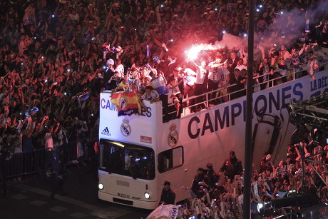 Real Madrid Players Ride On Bus Editorial Stock Photo - Stock Image ...