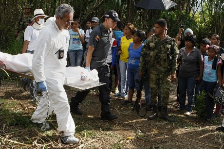 Colombian Authorities Carry Bodies Five Soldiers Editorial Stock Photo ...