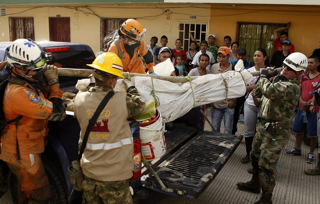 Rescue Workers Move Corpse Cemetery Salgar Editorial Stock Photo ...
