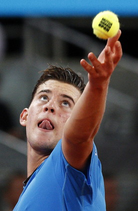 Austrian Tennis Player Dominic Thiem Serves Editorial Stock Photo ...