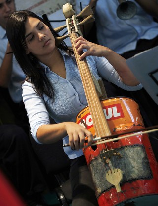 Paraguayan Girl Plays Cord Instrument Made Editorial Stock Photo ...