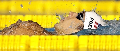 Michael Phelps Usa Swims Backstroke Leg Editorial Stock Photo - Stock ...