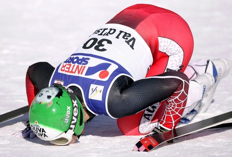 Austrian Michaela Dorfmeister Kisses Snow Finish Editorial Stock Photo ...