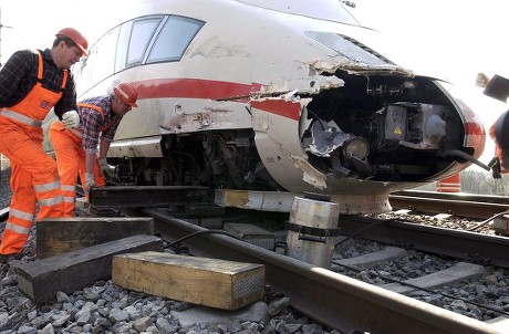 Workers Salvage Derailed Engine After Tractor Editorial Stock Photo ...