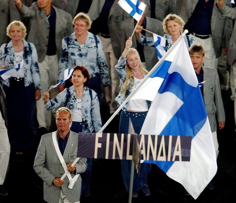 Finnish Olympian Thomas Johanson Carries His Editorial Stock Photo ...