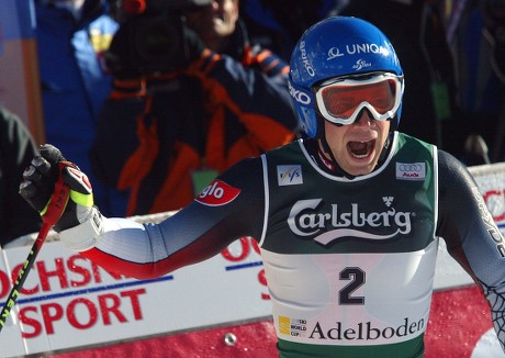 Austrian Benjamin Raich Reacts Finish Area Editorial Stock Photo ...