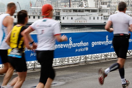 Athletes Run During Sixth Geneva Marathon Editorial Stock Photo - Stock ...