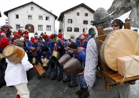 Children Walk Cowbells Through Streets Village Editorial Stock Photo ...