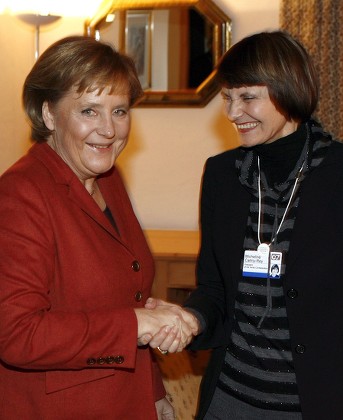 German Chancellor Angela Merkel Left Meets Editorial Stock Photo ...