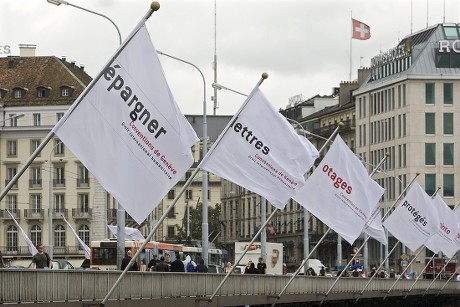 White Flags Lettered Keywords Geneva Convention Editorial Stock Photo ...