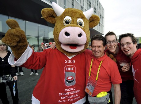 Hockey Fans Cheer Mascot Cooly Fanzone Editorial Stock Photo - Stock ...