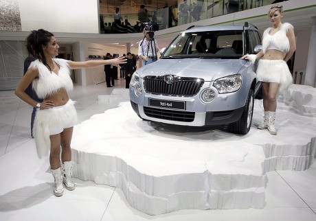 Two Hostesses Skoda Booth Pose Next Editorial Stock Photo - Stock Image ...