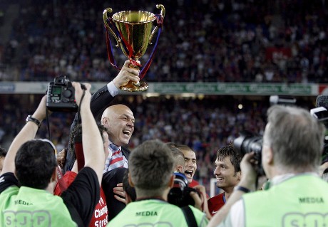 Fc Basel Coach Christian Gross Holds Editorial Stock Photo - Stock ...