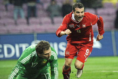 Swiss Forward Alexander Frei R Celebrates Editorial Stock Photo - Stock ...