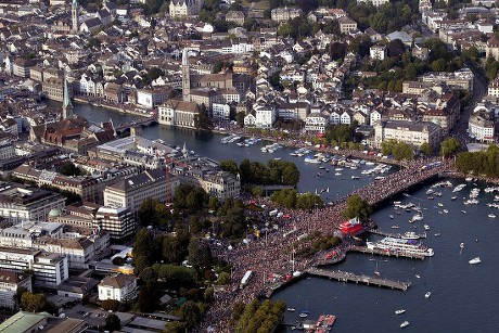 Aerial View 12th Street Parade Zurich Editorial Stock Photo - Stock ...