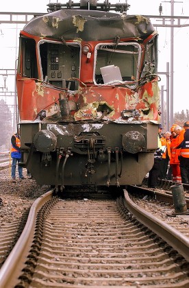 Rescue Worker Passes Damaged Train Engine Editorial Stock Photo - Stock ...