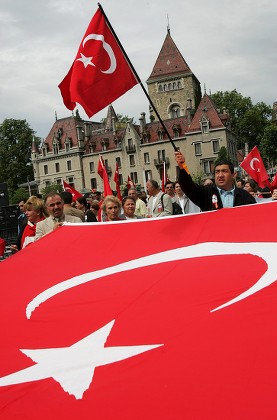 Turkish Nationalists Hold National Flag During Editorial Stock Photo ...
