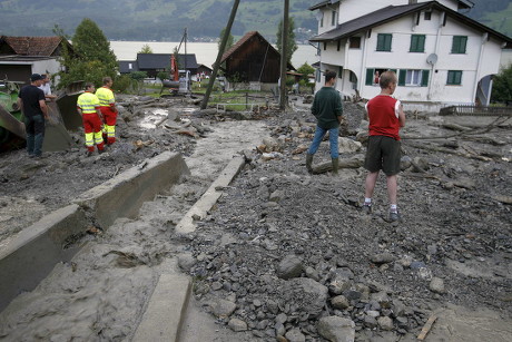 Workers Residents Clean Mud Debris Caused Editorial Stock Photo - Stock ...
