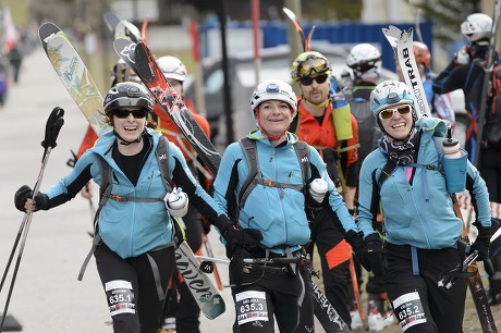 Group Skier Cross Finish Line During Editorial Stock Photo - Stock ...