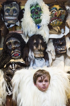 Tschaeggaettae Masked Participant Traditional Carnival Parade Editorial ...