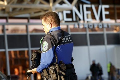 Swiss Police Officer Patrols Geneva Airport Editorial Stock Photo ...