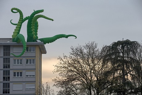 Inflatable Sculpture Depicting Giant Tentacles Realized Editorial Stock ...