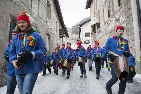 Children Take Part Chalandamarz Festivities Ardez Editorial Stock Photo ...