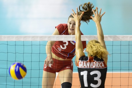 Russias Daria Isaeva L Smashes Ball Editorial Stock Photo - Stock Image ...