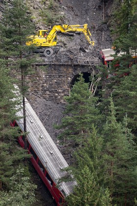 Construction Machine Clears Railtrack Debris Next Editorial Stock Photo ...
