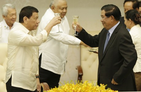 Filipino President Rodrigo Duterte 2l Toasts Editorial Stock Photo ...