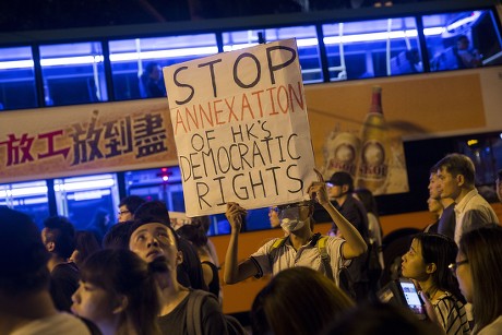 Protester Holds Banner Near China Liaison Editorial Stock Photo - Stock ...