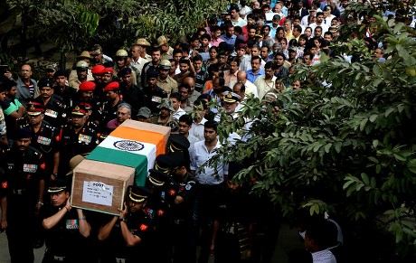 Indian Army Officers Carry Coffin Body Editorial Stock Photo - Stock ...