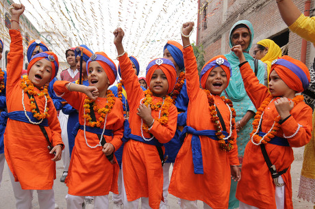 Sikh Boys Wearing Ceremonial Attire Shout Editorial Stock Photo - Stock ...