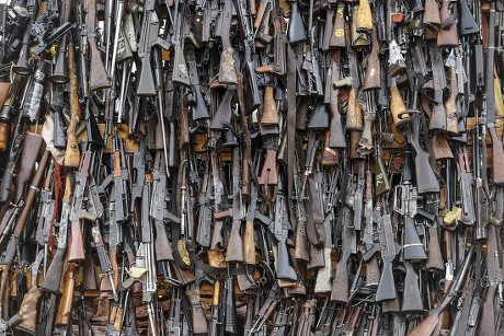 Assault Rifles Other Firearms Seen Pile Editorial Stock Photo - Stock ...